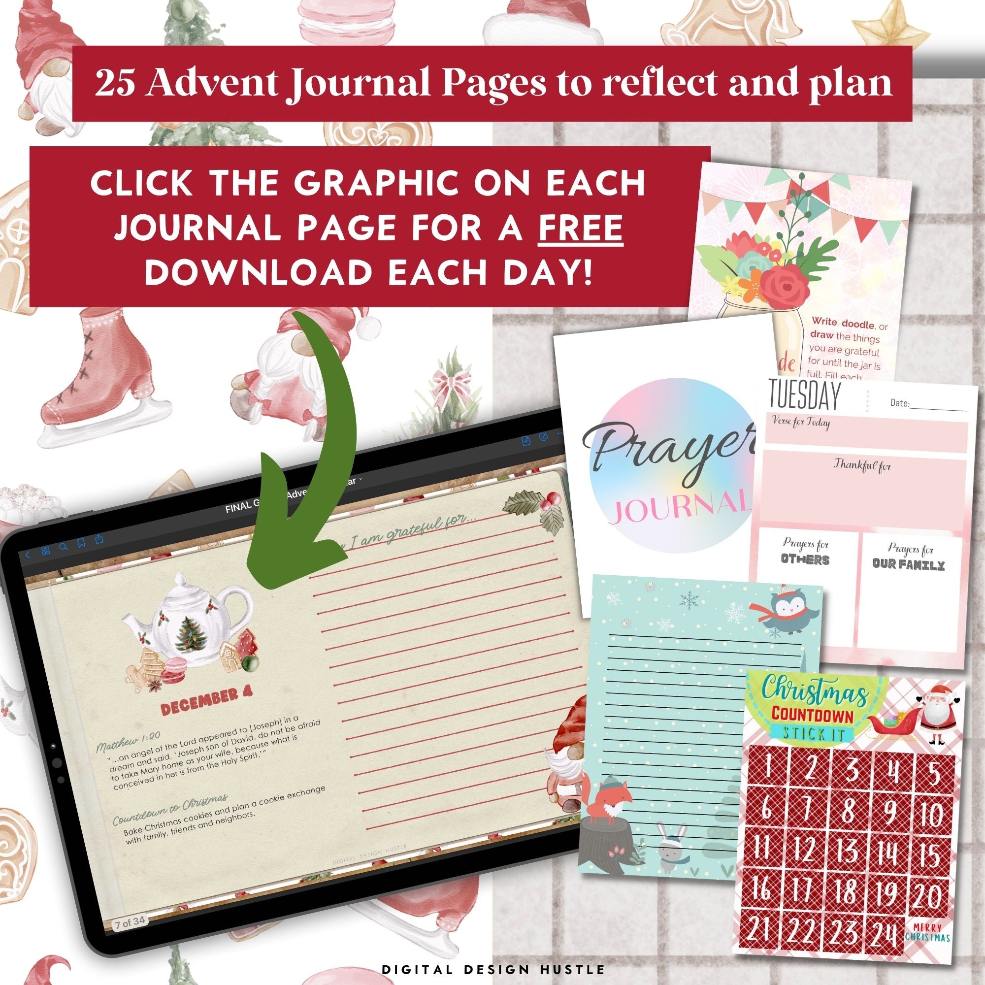 Digital Advent Calendar With Stickers & Free Christmas Printables ...